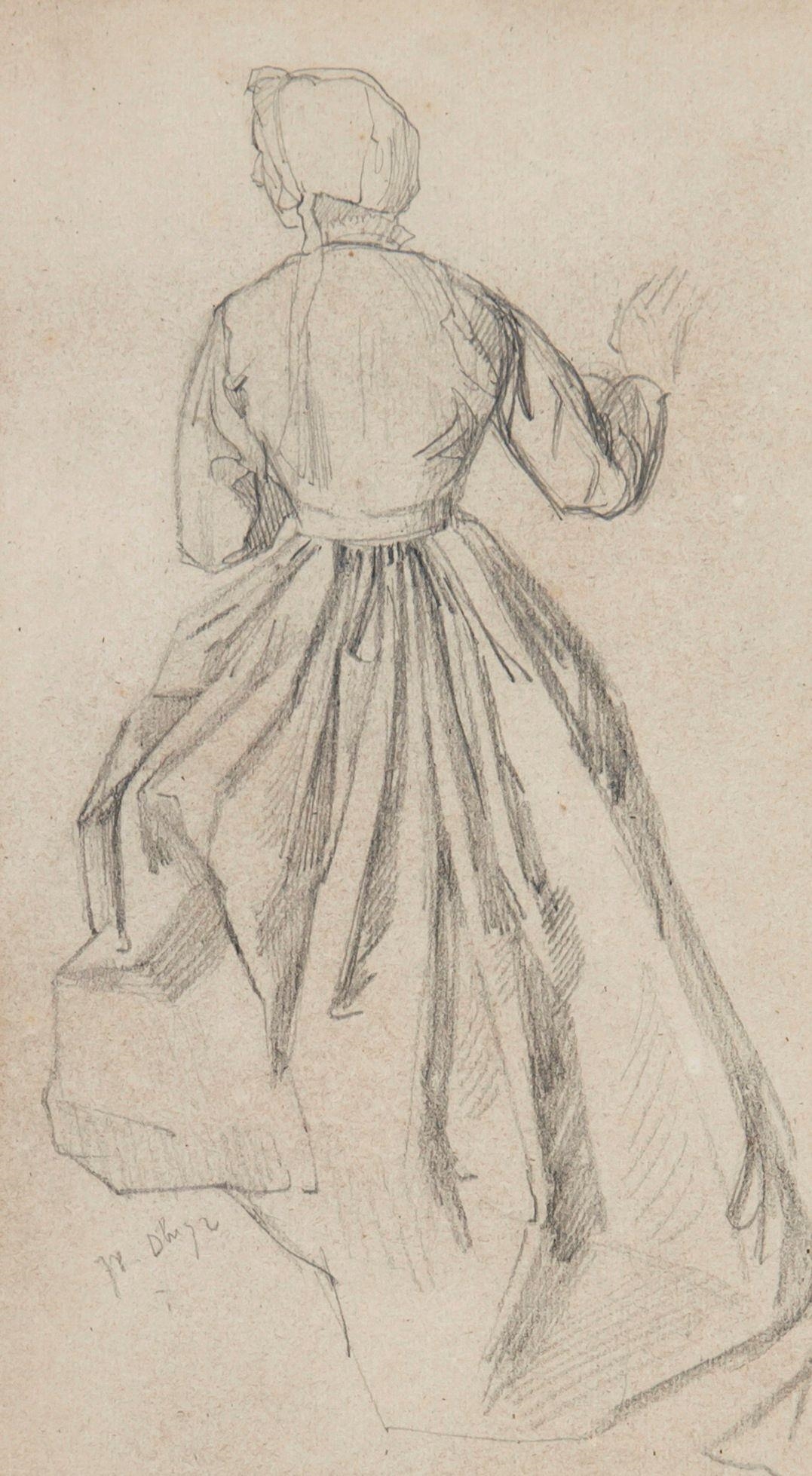 Edouard Francois Zier | Standing female costume study | MutualArt