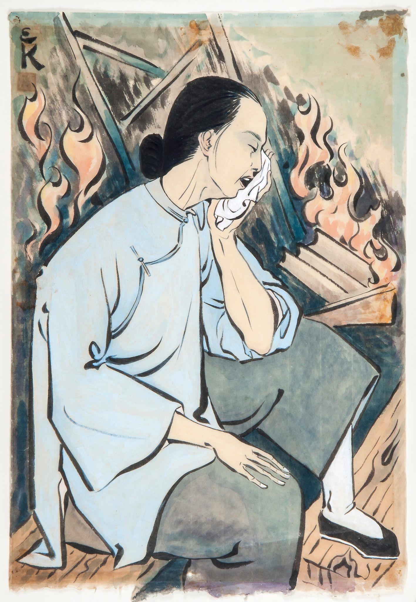 Elizabeth Keith | A Chinese woman weeping in the ruins of Yuan Ming ...