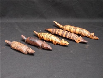Unknown | Collection of 7 Aboriginal Snake Totems | MutualArt
