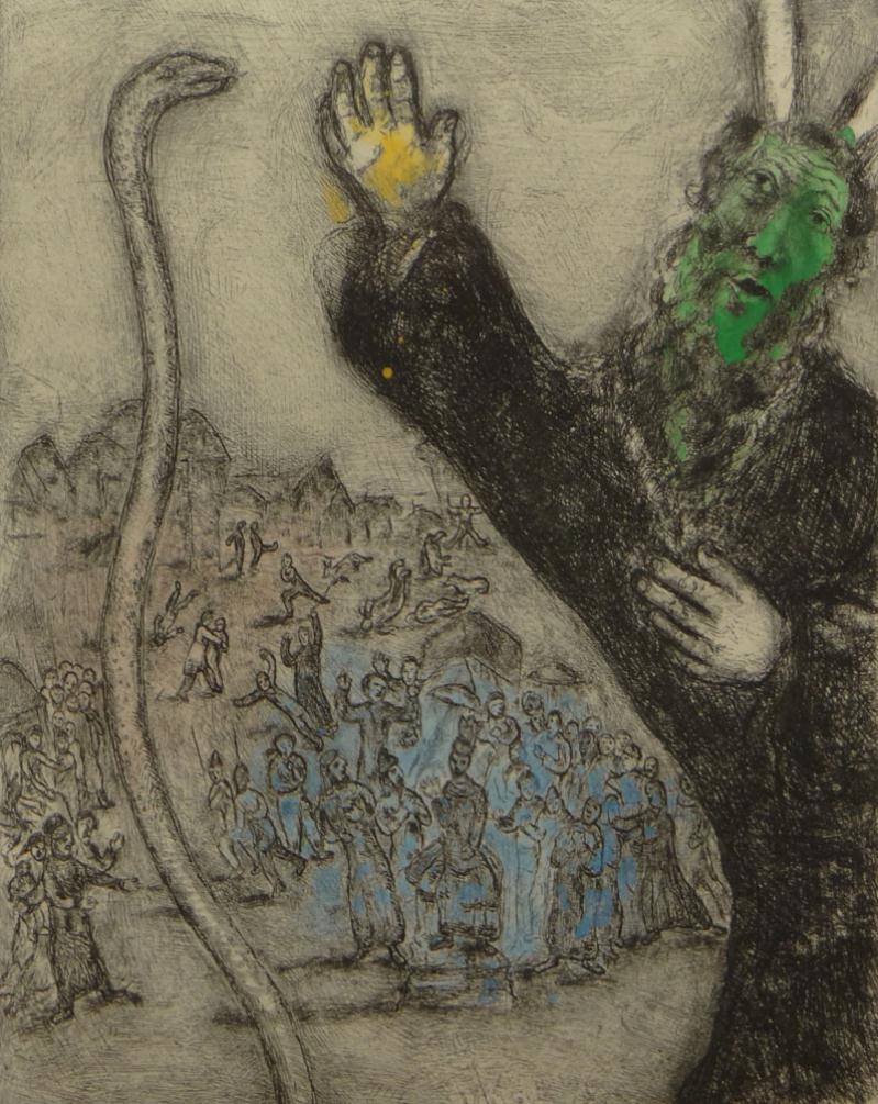 Marc Chagall | Moses and the Serpent from The Bible Etchings (Circa ...