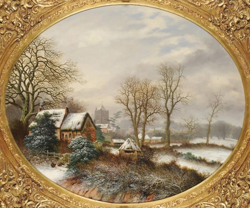 Charles Leaver | Winter Scene at Sutton Coldfield (1859) | MutualArt