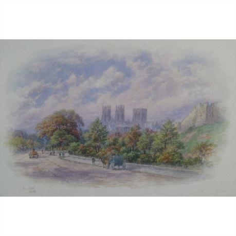 George Fall | York street scene with Minster in the distance and Ouse ...