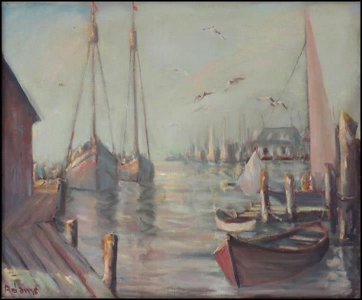 J. Adams | BOATS AT HARBOR | MutualArt