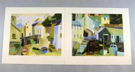 Richard Tuff | 2 Works: Harbour Steps; Pea Green Boats | MutualArt