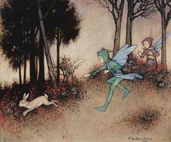 Ethel Jackson Morris | Chasing a Rabbit (1921) | MutualArt