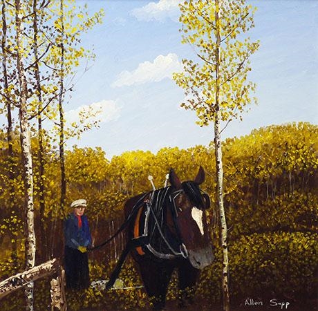 Allen Sapp | Untitled (Pulling a Log) | MutualArt