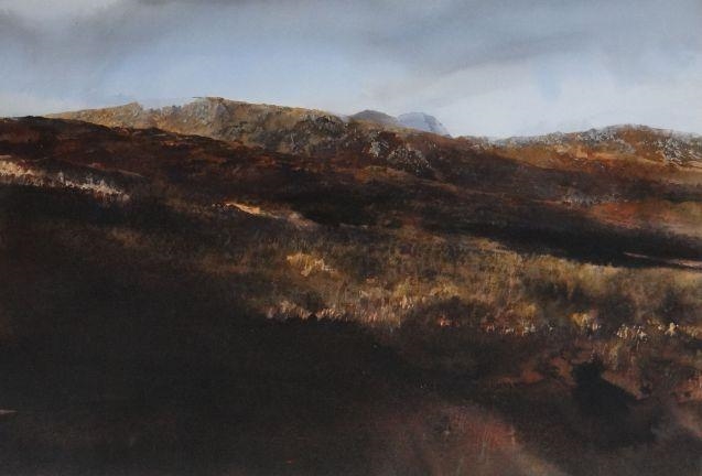 David Tress | Expansive Landscape with Tree, Hedges and Stone Wall ...