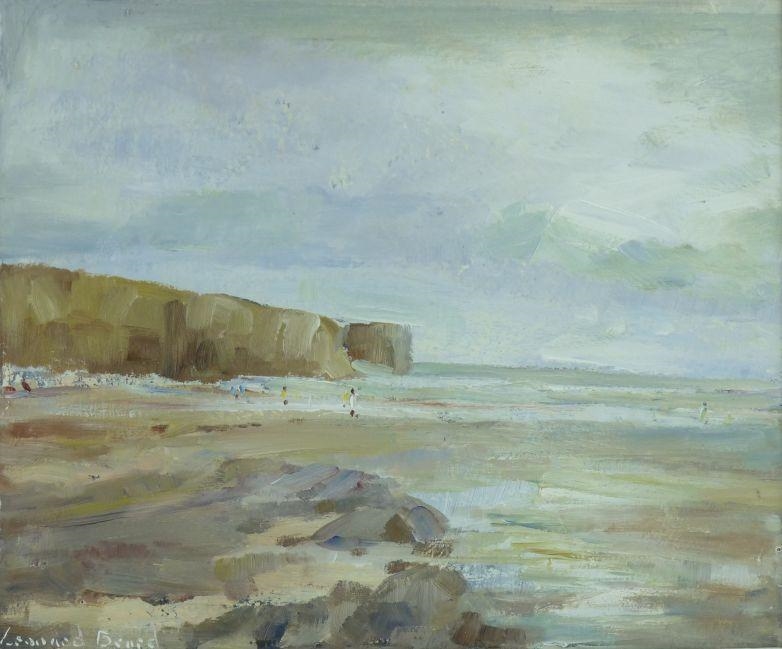 Leonard Beard | Seascape and cliffs with figures | MutualArt