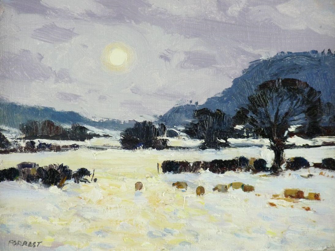 Edwin Vincent Forrest | Expansive Conwy valley harvesting scene with ...