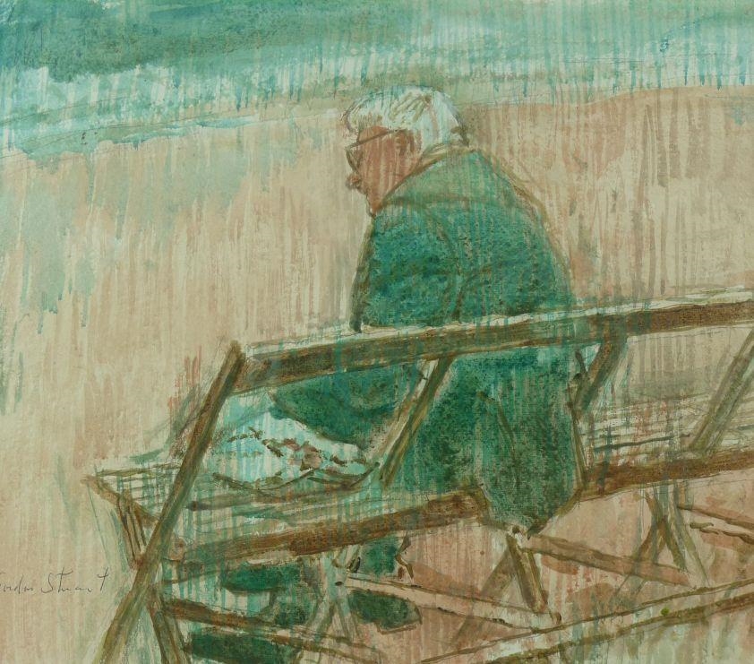 Gordon Stuart | Old gentleman seated at an Eisteddfod | MutualArt