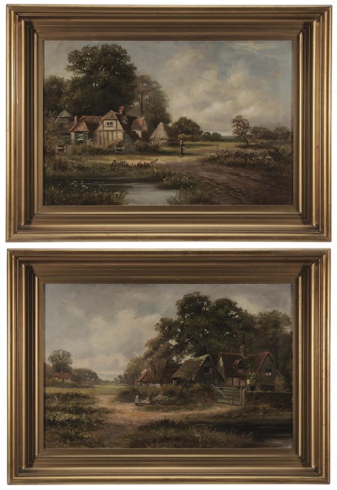 F. Walters | Pair of Landscapes with Cottages | MutualArt