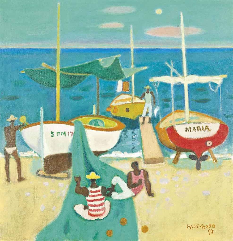 Alberto Morrocco | Boats at Fondachello | MutualArt