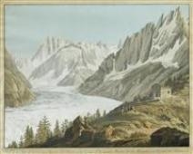 Jean-Antoine Linck | View of the Mer de Glace the Agulhas Charmos the ...