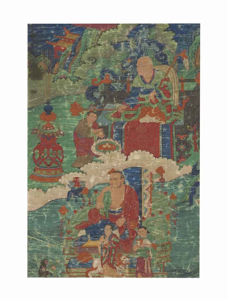Tibetan School, 18th Century | A painting of the arhats Angaja and ...