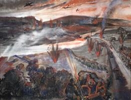 H. Harry Sheldon | World War II illustration of an air attack on ...