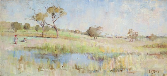 Jane Price | Children Playing in a Landscape (Circa 1888) | MutualArt