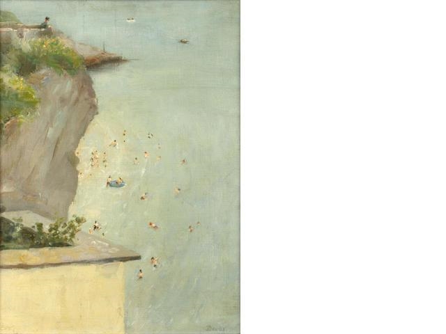 Anthony Devas | Beach scene from the cliffs | MutualArt