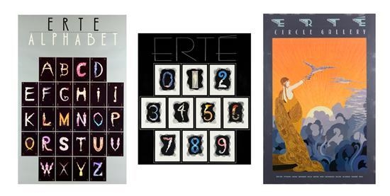 Erté | 3 works; Alphabet Poster; Numbers Poster; Circle Gallery Poster ...