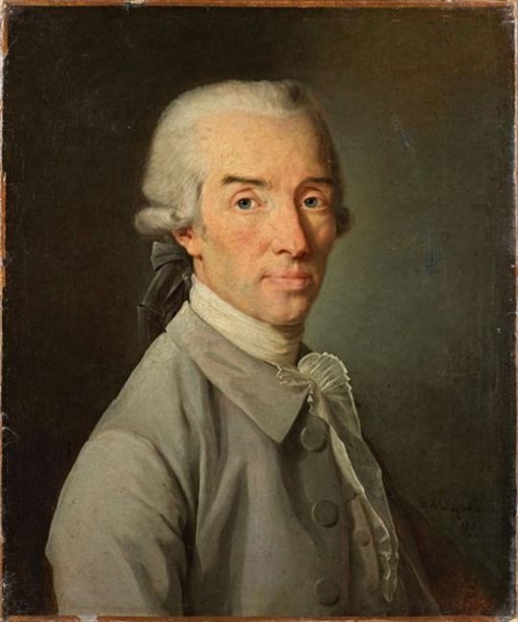 Nicolas Benjamin Delapierre | Portrait de gentilhomme en costume gris ...