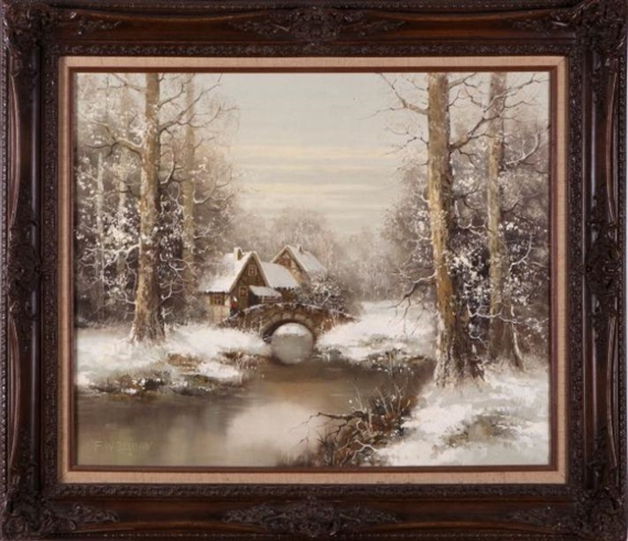 F. Wagner | Winter River Scene | MutualArt