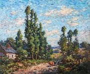 Claude Monet | Cattle and drover in landscape with poplars | MutualArt