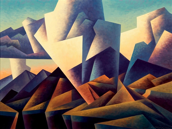 Ed Mell - Bull Clouds, Oil on board