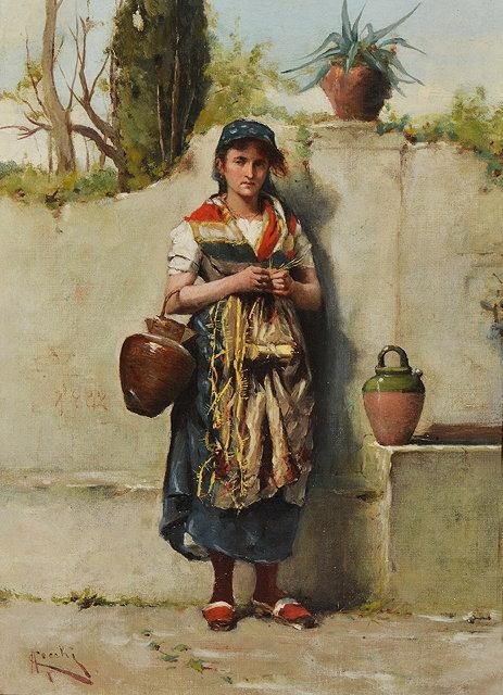 Adriano Cecchi | Girl at a Well | MutualArt