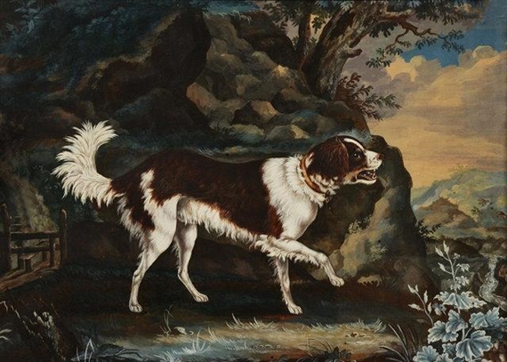 George Stubbs | Portrait of a Spaniel in a Landscape (1773) | MutualArt