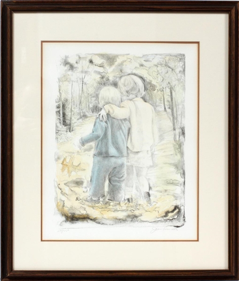 Joan Purcell | TWO CHILDREN IN AUTUMN SETTING | MutualArt