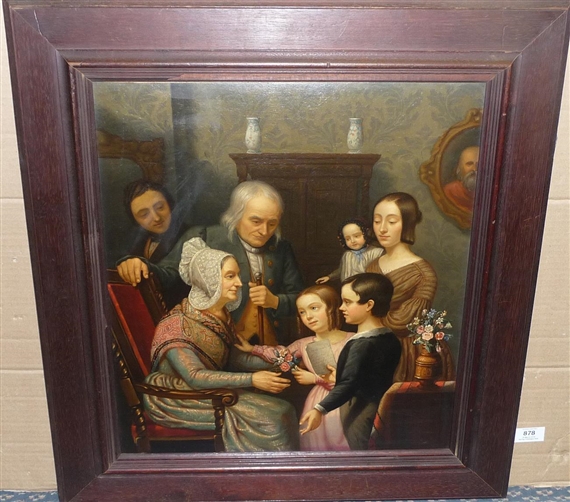 Wilhelm Hensel | Family Group in an Interior, with a boy and girl in ...
