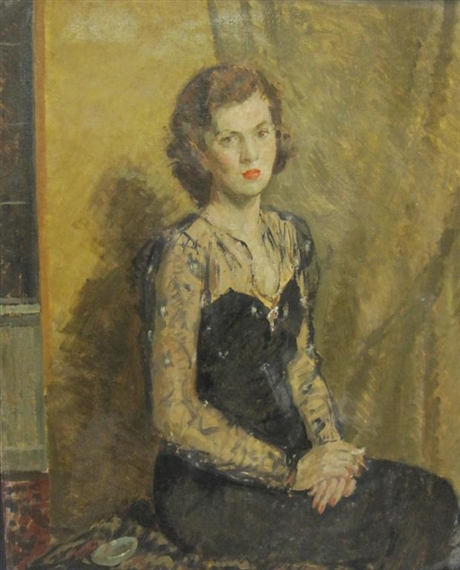 Patrick Phillips | Portrait of Mrs Michael Creighton in a black Dress ...