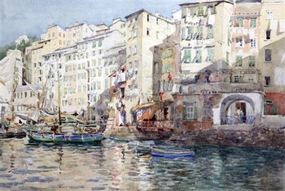 Bernard Cecil Gotch | Mediterranean harbour scene | MutualArt