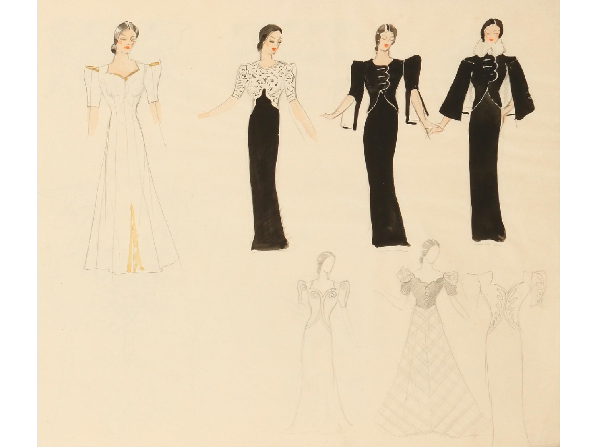 Mary Quant | A sketchbook containing numerous pencil fashion sketches ...