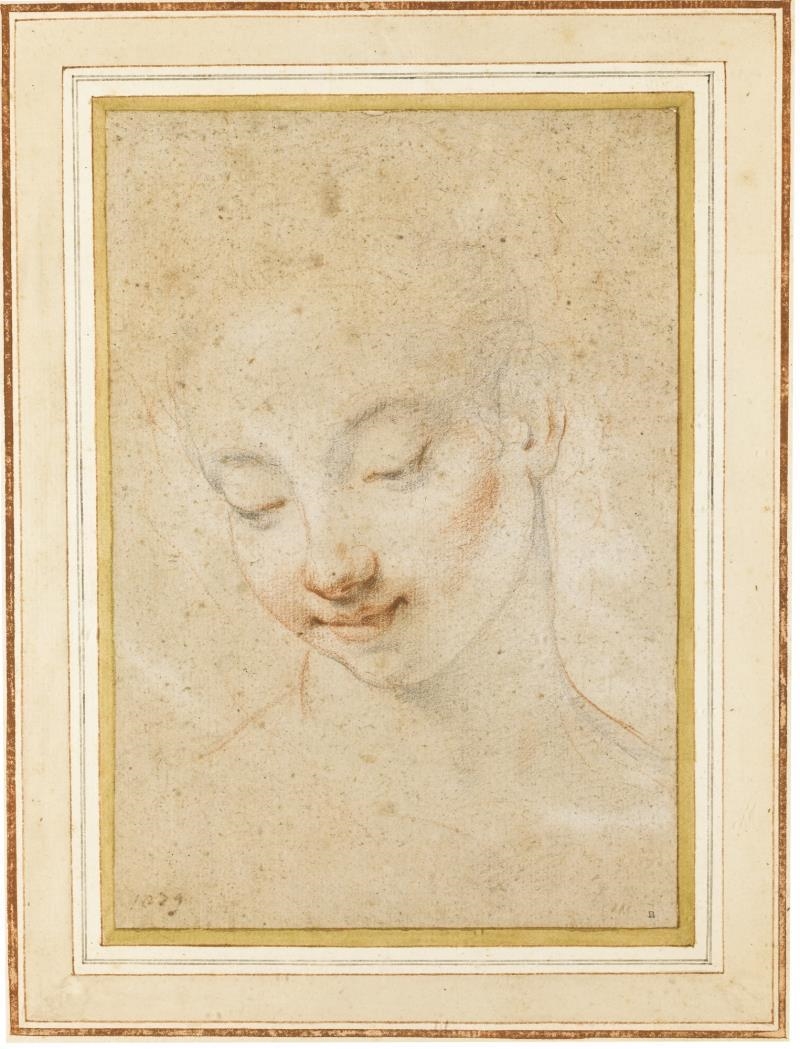 Giovanni Battista Vanni | STUDY OF A FEMALE HEAD, GAZING DOWNWARDS ...