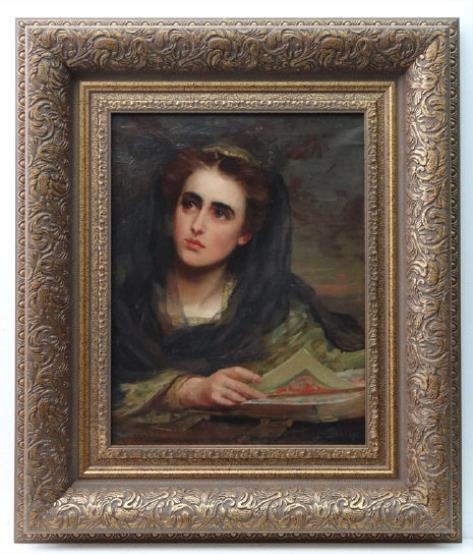 St. George Hare | Portrait of a lady in a white lace dress | MutualArt