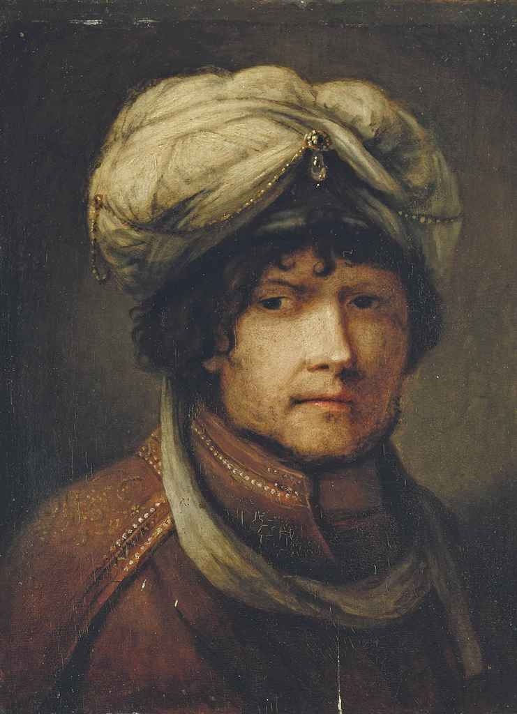 Rembrandt van Rijn | Portrait of a gentleman, bust-length, wearing a ...