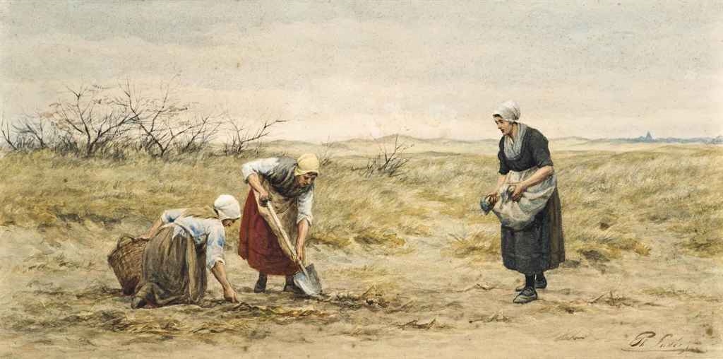 Philip Lodewijk Jacob Frederik Sadée | Women gleaning potatoes | MutualArt