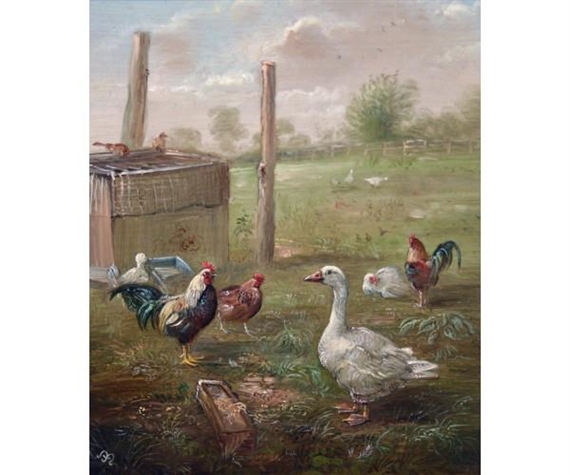 John Edmund Mace | Geese and Chickens | MutualArt
