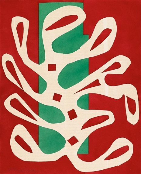 Henri Matisse | Algue Blanche Sur Fond Rouge Et Vert (1947) | MutualArt