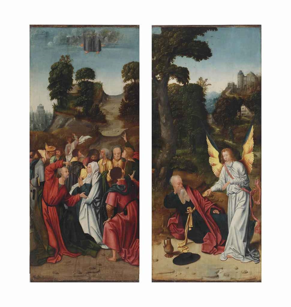 Antwerp School, 16th Century | The Ascension of Christ; and Elijah Fed by the Angel in the ...