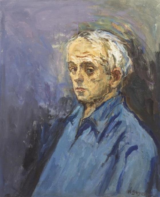 Moses Soyer | Self-Portrait in Blue | MutualArt