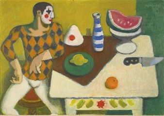 Alberto Morrocco | Clown Eating Spaghetti (1996) | MutualArt