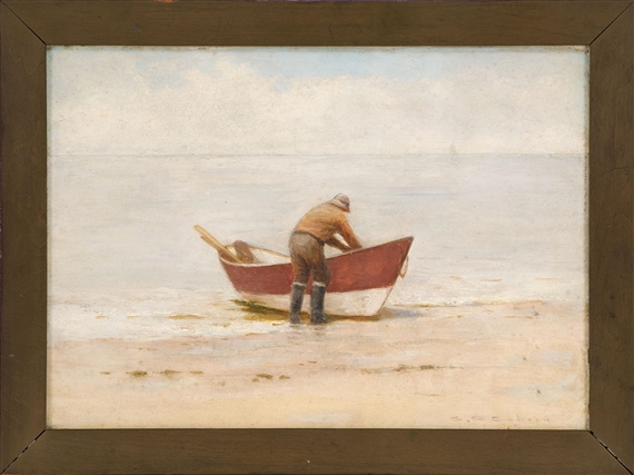 Charles Cahoon | A fisherman and his dory | MutualArt