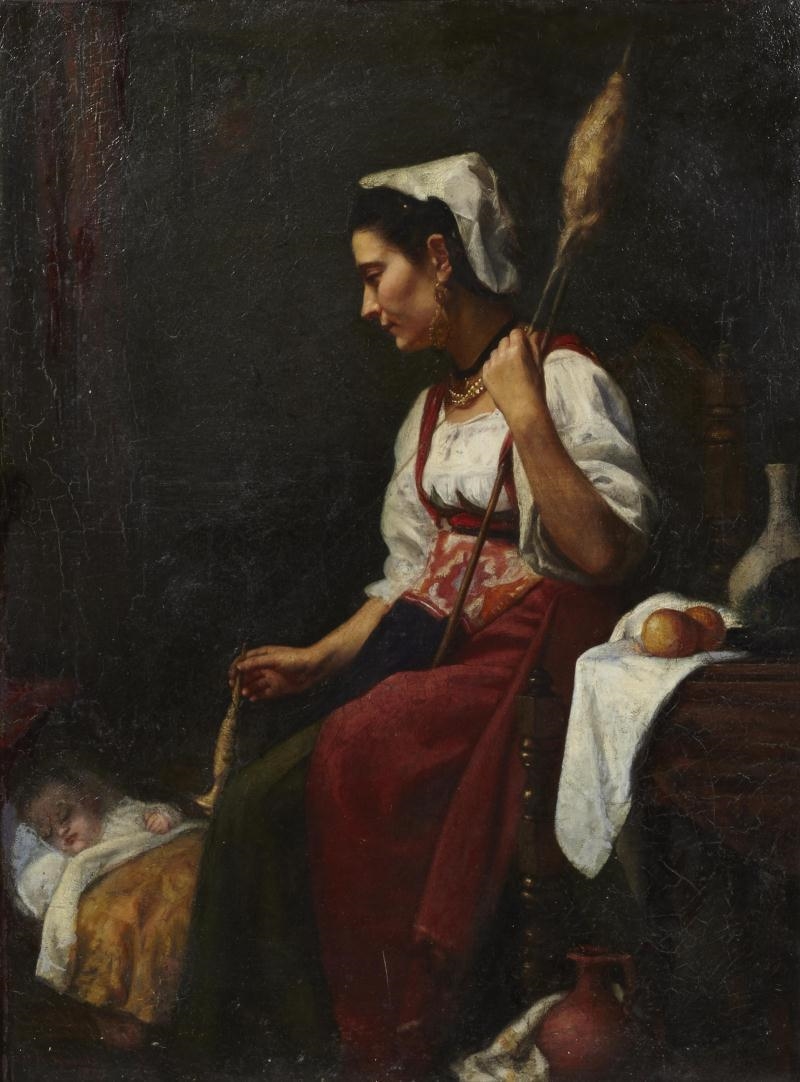 William Robert Symonds | A mother and child in an interior (1875 ...