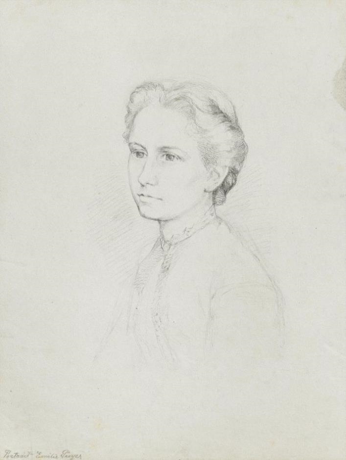 Paul Preyer | Porträt der Emilie Preyer als etwa 18jährige (1866 - 1867 ...