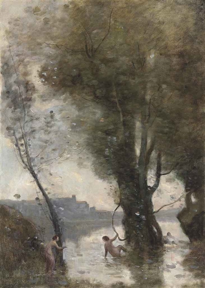 Corot Jean Baptiste Camille | Les Baigneuses des Îles Borromées (1872 ...