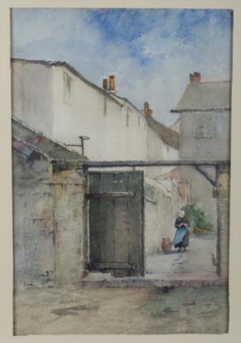 Charles Edwin Lewis Green | Architectural scene with woman behind ...