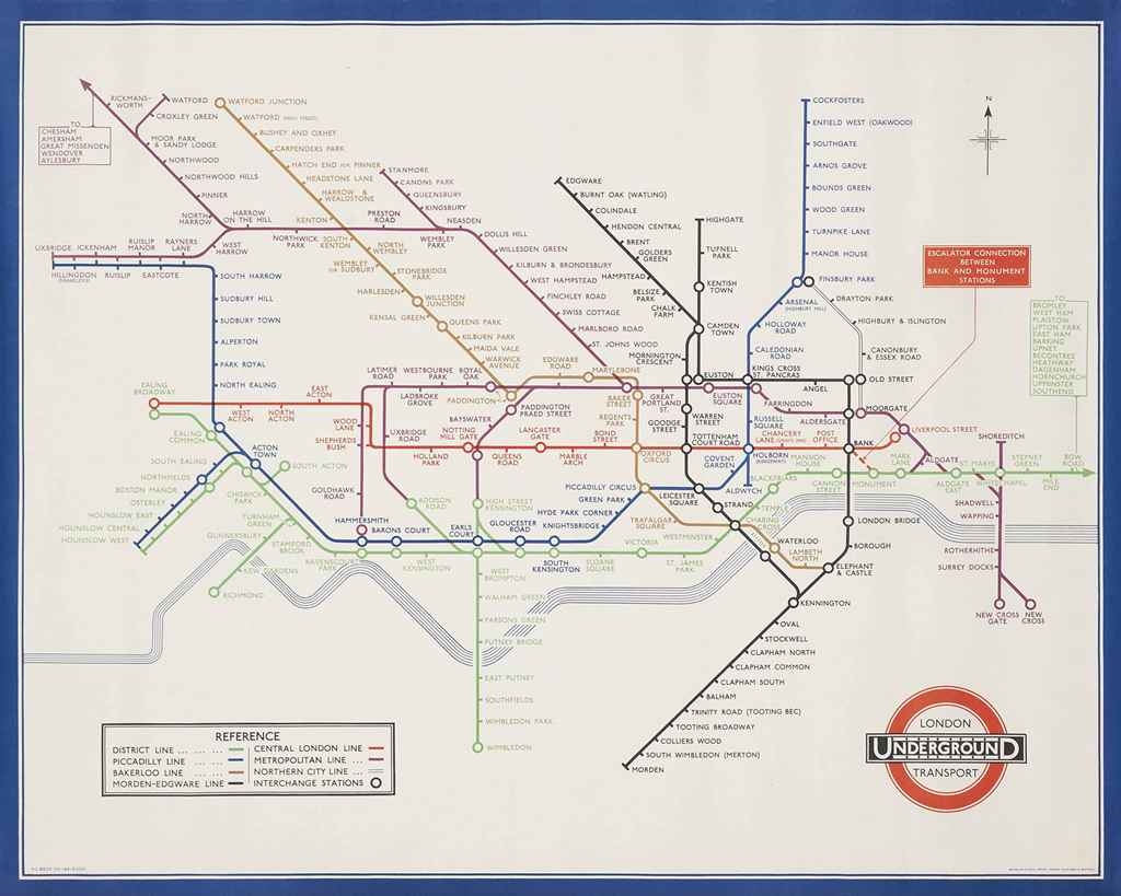 Harry Beck | LONDON UNDERGROUND MAP (1935) | MutualArt