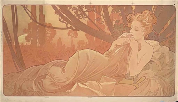 Alphonse Mucha | CRÉPUSCULE / DUSK (1899) | MutualArt