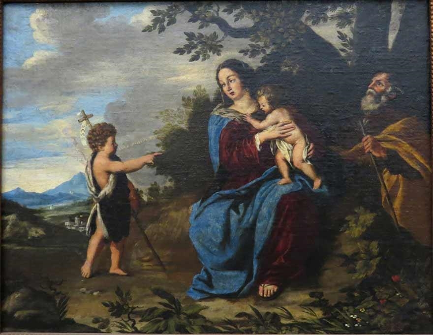 Neapolitan School, 17th Century | The Holy Family and St. John the Baptist in a landscape ...